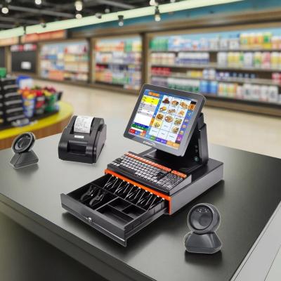 China 15 Inch I5 I7 I9 Supermarket Cash Register Touch Screen Machine with 12 OSD Languages and USB Interface for sale