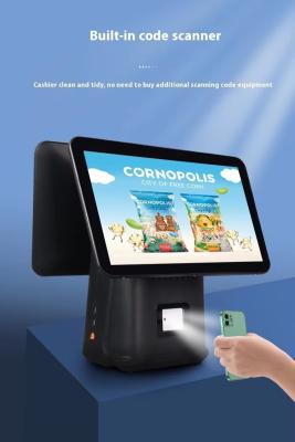 China Retail Restaurant Billing Machine 15.6 inch Dual Screen POS System with Windows Operating System and Android POS for sale