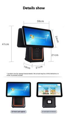 China Retail Restaurant Billing Machine 15.6 inch Dual Screen POS System with Windows Operating System and Android POS for sale