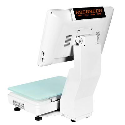 China 15.4 Inch Dual Screen Windows Touch All in One Scale Weighing POS Supermarket Hotel's Ultimate POS Solution with WIFI/BT for sale