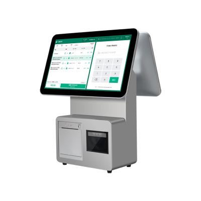 China 15.6Inch Dual Screen Pos Cash Machine I3 Processor 4+64GB Retail Pos System Supermarket Pos Terminal for sale