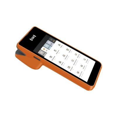 China 5.45Inch Portable Handheld Pos Machine Smart NFC Mobile Payment Terminal Orange Pos System with Camera Printer for sale