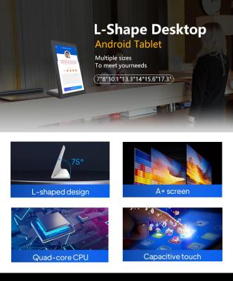 중국 8인치 L형 비즈니스 셀프 서비스 키오스크 안드로이드 태블릿 PC 정전식 터치 스크린 POE 전원 WIFI NFC 레스토랑 주문 POS 태블릿 판매용