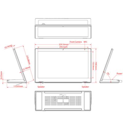 중국 Rj45 13인치 1.5GHz 옥타 코어 올 인 원 터치 스크린 PC 안드로이드 6.0 태블릿 판매용