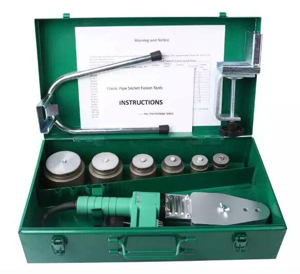 Plastic Pipe Fusion Welder 20-63mm 800W/220V For PPR, PE, PP，PVDF And PB Pipes Separate Front Die Head Corner Welding