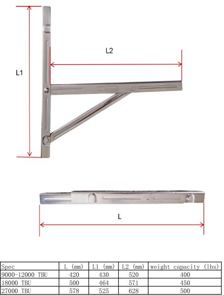 Split Air Conditioner Mounting Bracket Heavy Duty Wall Mounting Universal AC Bracket With Hardware