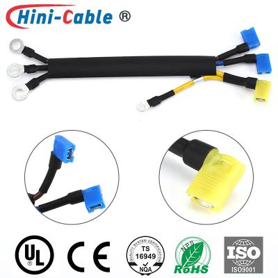 China Fully-Insulated Flag Terminals to Ring Terminals & Ground Wire with Heat Shrink Tube Power Control Wire for sale