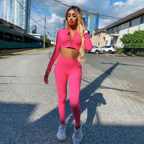 Quality Loose Fit Women's Tracksuit Long Sleeve Gym Set for Fitness Training Midi Length for sale