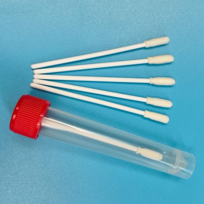 Close-up of 8cm PP Stick Round Foam Tip Surface Sampling Swab