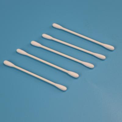 China Biodegradable Paper Stick Double Round Head Qtips Cotton Bud Swab For Cleanroom for sale