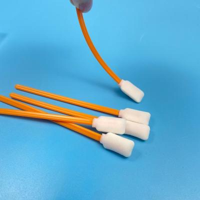 China 多目的5インチクリーニングスワブ オレンジ長方形泡のヒント 耐久性のあるPPハンドル 流さないデザイン for sale