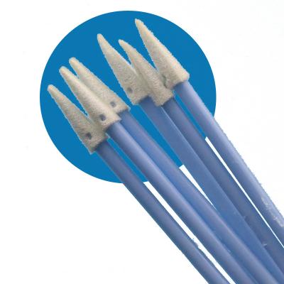 China Blauwe handvat Dubbele punt Sponge Detail Swab Precision Cleaning Foam Swab voor Cleanroom Te koop