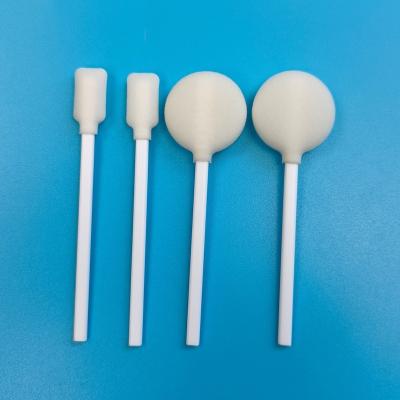 China Disposable White PP Stick Rectangular Sponge Stick 1ml Foam Tip Swab Applicator with Total Length 105mm for sale