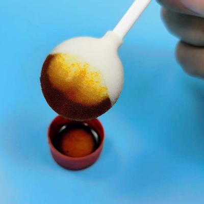 China High-Fluid-Capacity Wound Cleansing Sponge: 105mm Handle with Large Round Head for Efficient Exudate Management for sale