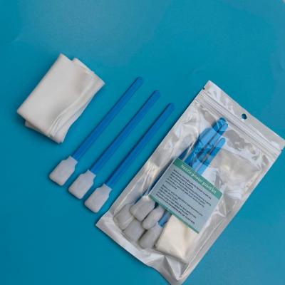 China High Cleaning Ability Blue PP Stick Rectangular Sponge Detailing Swab Foam Tip Swab Printer Cleaning Kit with Polyester Wipes for sale
