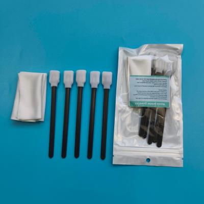 China Lint Free Black Handle Rectangular Sponge Detailing Swab Foam Tip Swab Printer Cleaning Kit with Polyester Wipes for sale