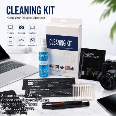 China 5-in-1 Professional Cleaning Kit for Camera Lens & Sensor – High Cleaning Ability with Micro Swabs, Cloth, Liquid & Sensor Swab for sale