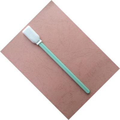China Rectangular Microfiber Swabs Green PP Stick , Sterile Cleaning Swabs For Printers for sale
