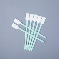 China Sterile Rectangular Microfiber Swab with Green PP Stick for Printer Cleaning for sale