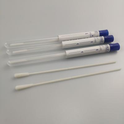 Kit di tamponi nasali/orali NP sterili tamponi di cotone avvolti individualmente con tubo di trasporto in PP OEM bianco