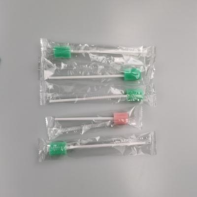 China Color-Coded Oral Care Swabs Single-Packed Flower Round Sponge Tips Green / Pink For Medical Home Certificate SGS for sale