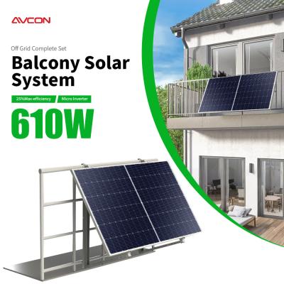 China Avcon 1200W Monocrystalline Balcony Solar System Complete Home Micro Inverter Kit for Balkonkraftwerk Solar Panel Set for sale