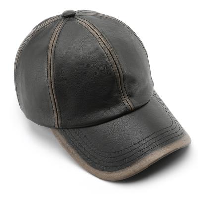 China Fashional Classical Solid Color PU Baseball Cap for sale