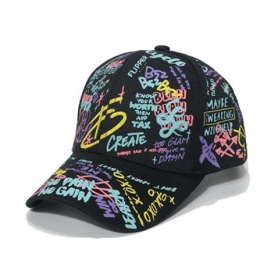 China Casquillo geométrico de la tendencia de Hip Hop de la gorra de béisbol de la impresión de la pintada de las letras para los hombres y las mujeres en venta