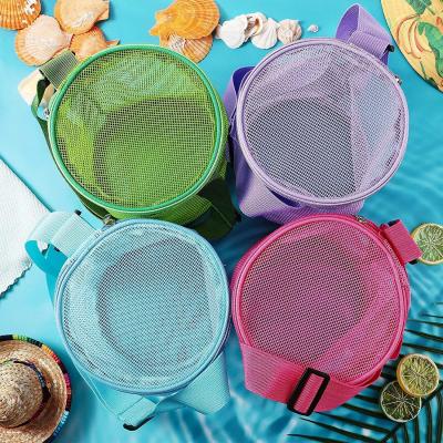 China New Children'S Mesh Shell Storage Bag Beach Three-Dimensional Round Sand Bucket for sale