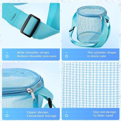 China New Children'S Mesh Shell Storage Bag Beach Three-Dimensional Round Sand Bucket for sale