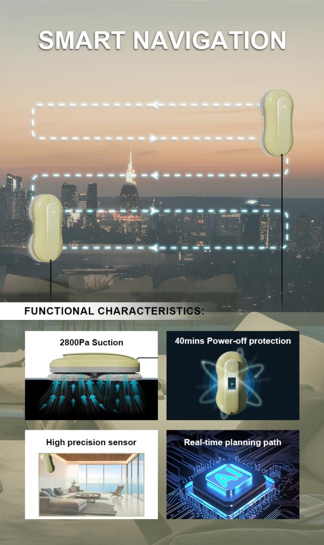 Window cleaning robot in action