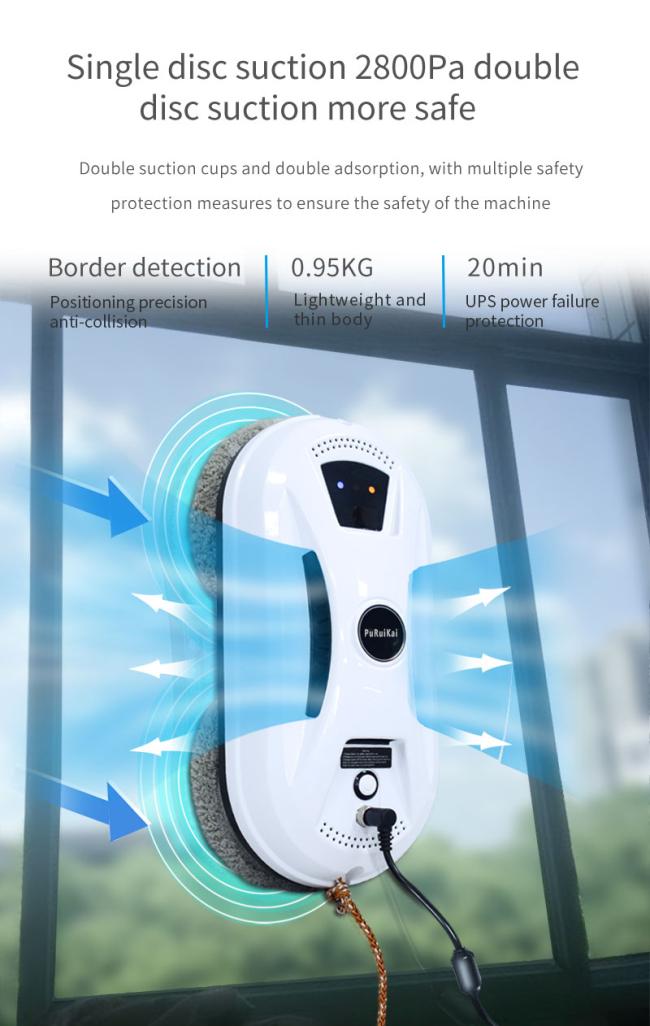 90W Magnetic Window Cleaner Robot with 2800Pa Suction