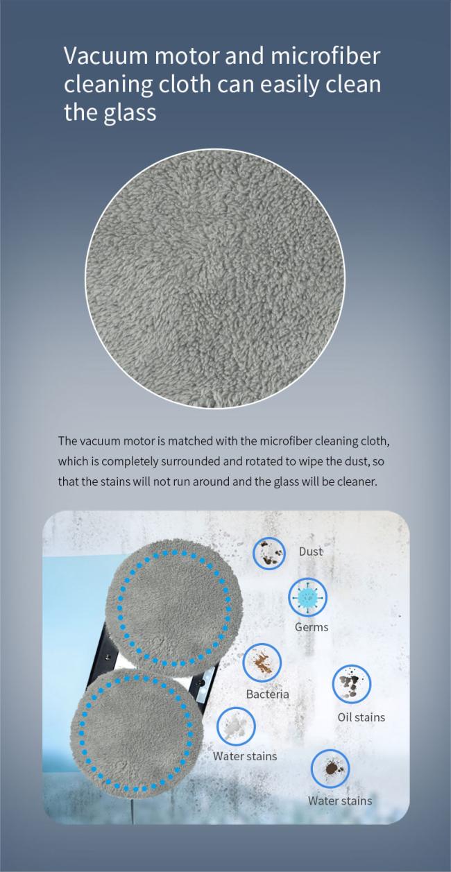 90W Magnetic Window Cleaner Robot with 2800Pa Suction