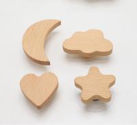 China Wooden Star Moon Furniture Knobs Pulls Drawer Knobs For Children Room for sale