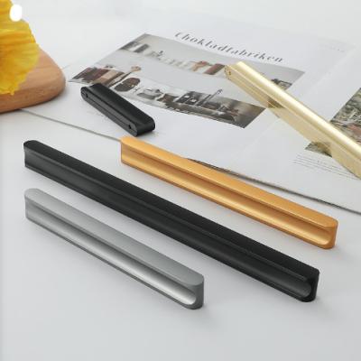 中国 Source Factory Modern Simple Wardrobe Gold Handle Cabinet Door Handle Cabinet Drawer Extension Black Handle 販売のため