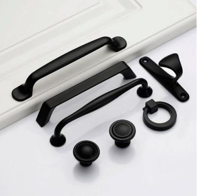 中国 Solid single hole furniture hardware accessories drawer cabinet door handle American black cabinet closet pulls 販売のため