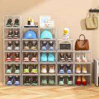 China Spot New Products Space Saving Stackable Acrylic Shoe Organizer for Closet Sneaker Storage for sale
