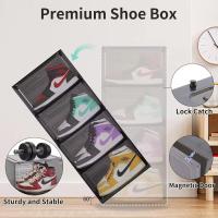 China Spot New Products Space Saving Stackable Acrylic Shoe Organizer for Closet Sneaker Storage for sale