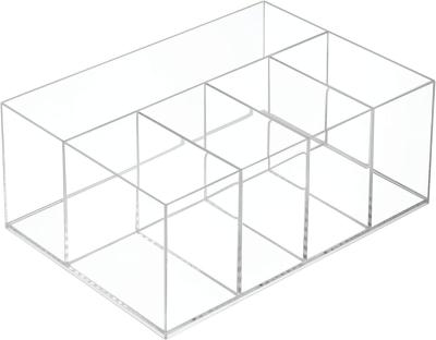 China Modern Custom Transparent Acrylic Storage Box for Cosmetics Rectangle Divided Storage Multifunctional Design Injection Plastic for sale