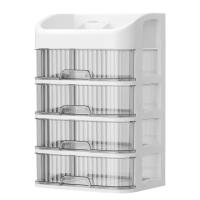 China Hot Sell Light Luxury Multi-layer Partition Classification Desktop Dustproof Plastic Storage Box Cosmetics Storage Container for sale