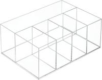 China Custom Clear Acrylic Makeup Organizer Box Rectangle Divided Storage Container for Cosmetics Multifunctional for sale