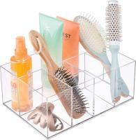 China Custom Clear Acrylic Makeup Organizer Box Rectangle Divided Storage Container for Cosmetics Multifunctional for sale