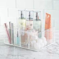 China Custom Clear Acrylic Makeup Organizer Box Rectangle Divided Storage Container for Cosmetics Multifunctional for sale