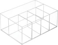 China Custom Clear Acrylic Makeup Organizer Box Rectangle Divided Storage Container for Cosmetics Multifunctional for sale