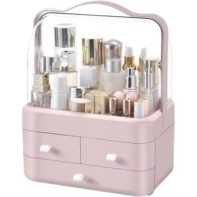 China Advanced Beautiful Desktop Dust-proof Partition Classification Storage Container Large Capacity Cosmetics Jewelry Storage Box for sale