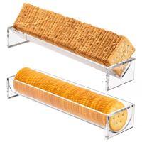 China Transparent Acrylic Rectangular Food Dessert Wedding Tray Cookie Rack Storage Rack for sale
