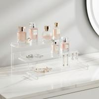 China Custom 3-layer Stepped Acrylic Riser Display Rack Perfume Jewelry Storage Rack for sale