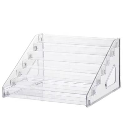 China Acrylic Multi-Layer Transparent Display Rack for Cosmetics Storage Blind Box Storage Ladder Style Bar Storage Rack for sale