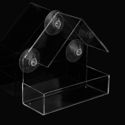 China Transparent Triangular Bird Cage Bird House Acrylic Plexiglass Bird Feeder Sub Feeder Display Rack Storage Rack for sale
