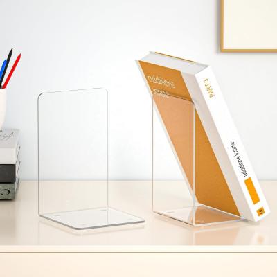 China Single-Tier Clear Acrylic Bookstand No-Install Desktop Bookshelf for Office Home Transparent Book Storage Organizer for sale